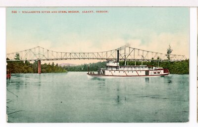 Steel Bridge and Stern Paddlewheel Ferry, Willamette River, Albany OR ...