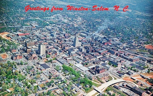 Greetings from Winston-Salem North Carolina Aerial View Downtown ...