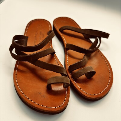 Greece Handmade Olive Green Women’s Leather Sandals Size 36 | eBay