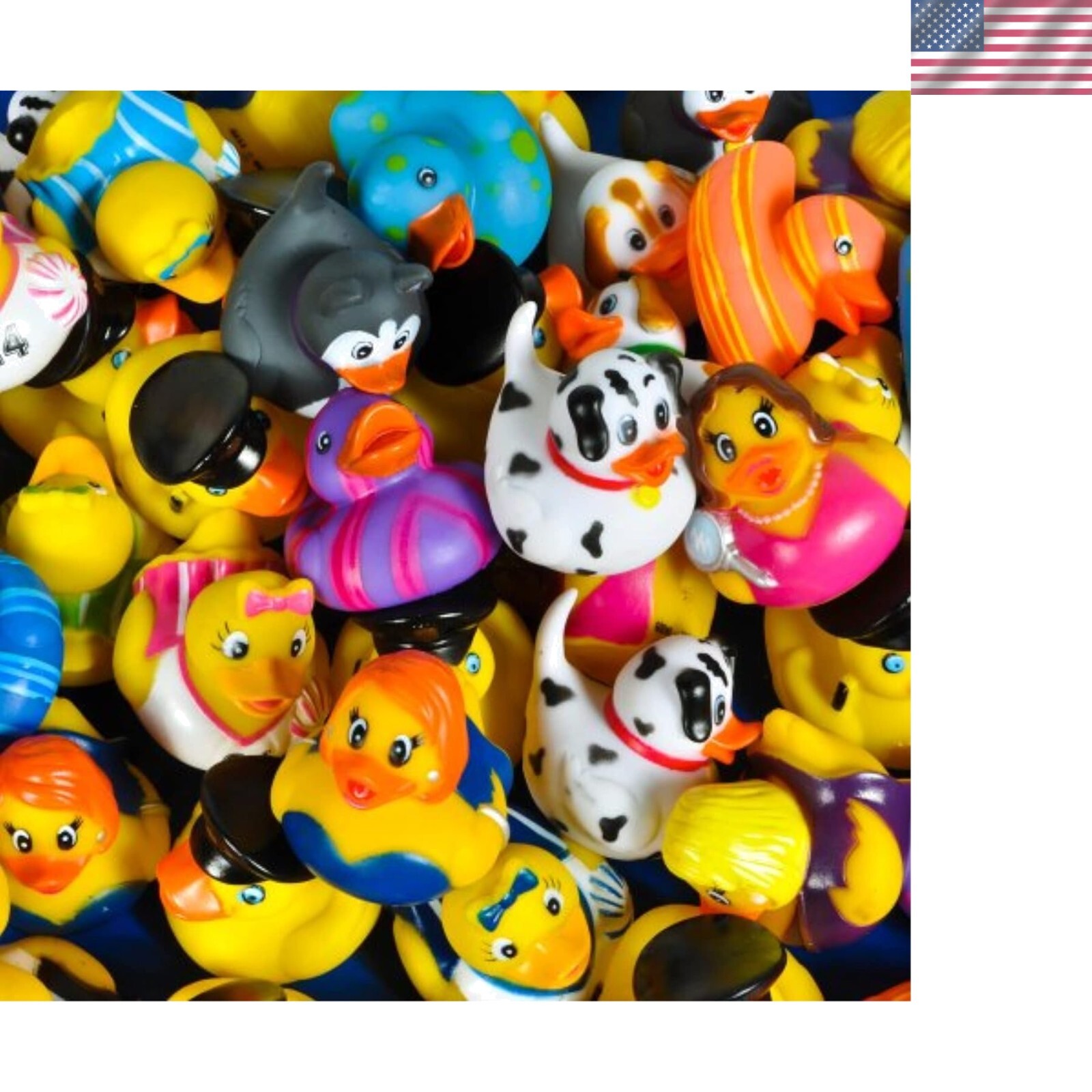 50-Pack Colorful Rubber Duckies - Vibrant Assortment for Kids' Prizes ...