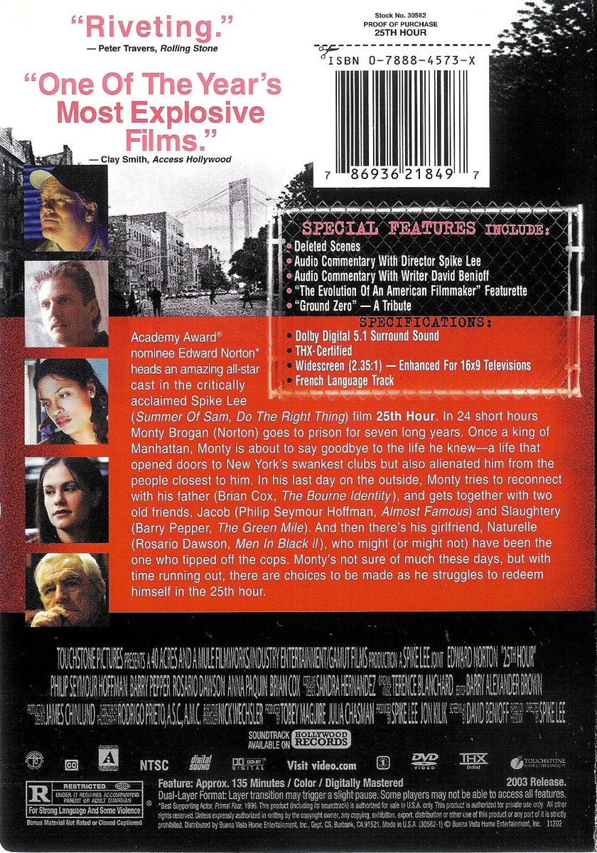 25th Hour Movie Poster