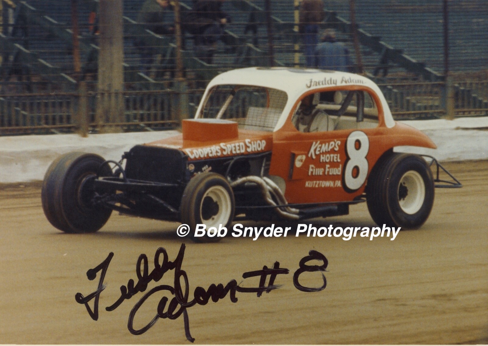 Autographed Freddy Adam at Reading Fairgrounds Speedway Photo | eBay