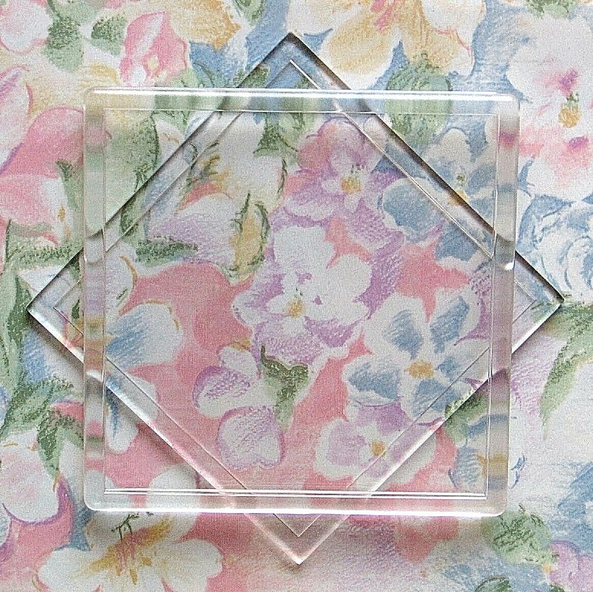30x Blank Sq Clear Acrylic Coasters 90x90mm Photo & 100x100mm Frame ...