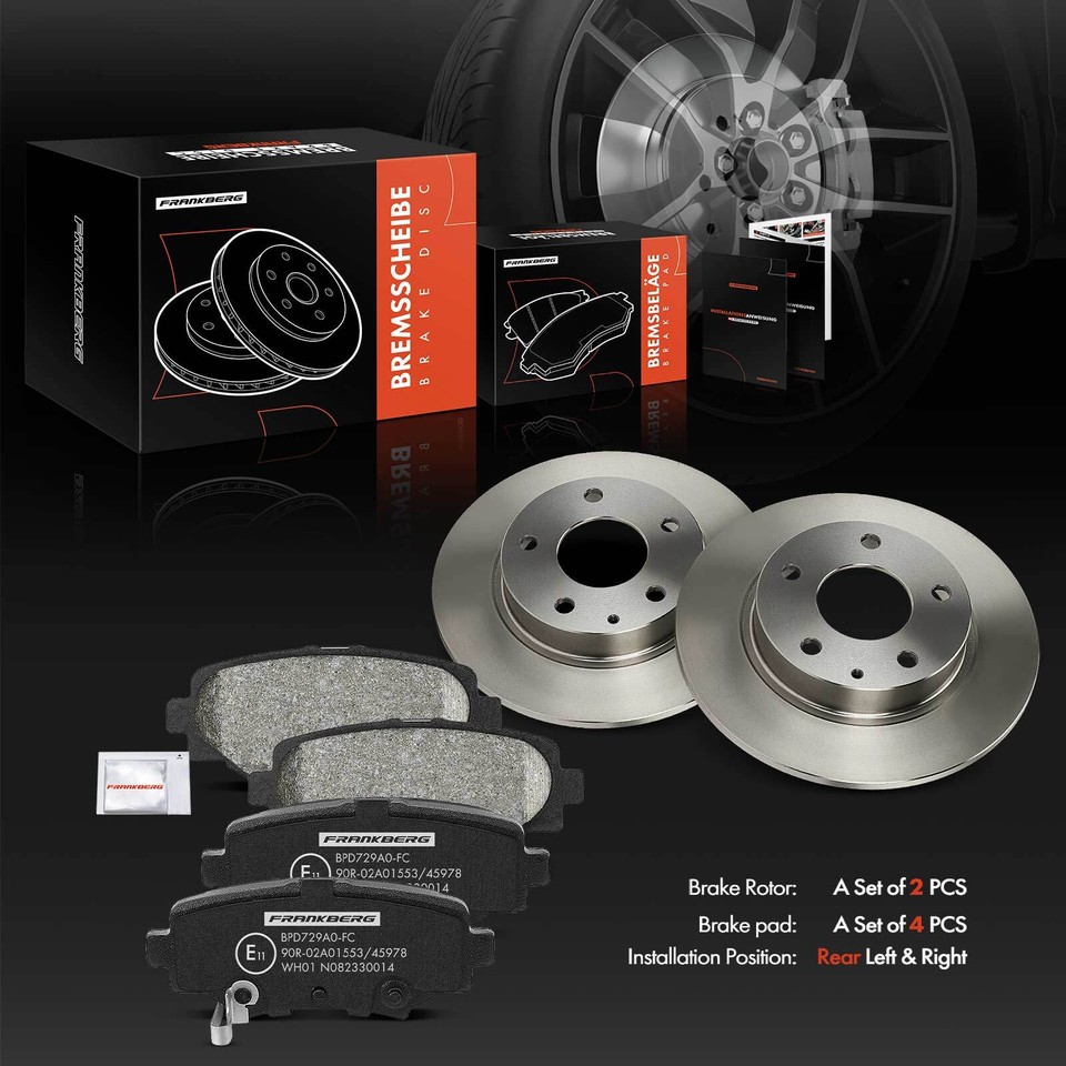 Brake Discs & Brake Pads Rear for Mazda Mazda3 BM BN 13-19 B45G26251A ...