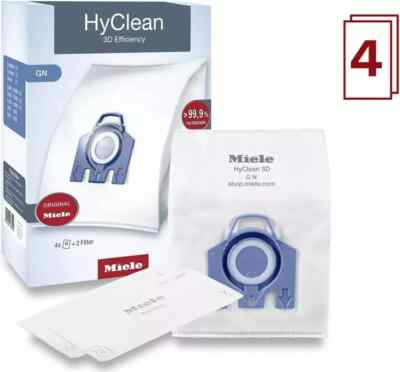 Original Miele HyClean 3D Efficiency GN Vacuum Cleaner Dustbag 4 Bags 2 ...