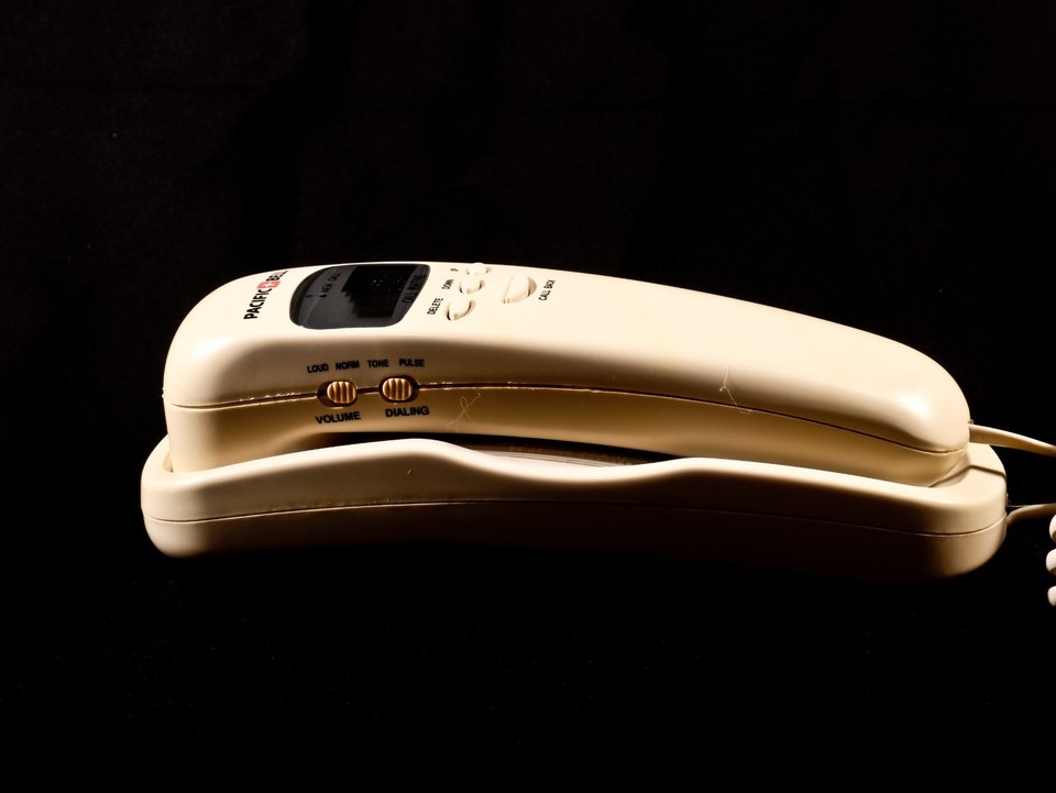 Vintage Pacific Bell Wall Mount, or desk phone push Button with caller ...