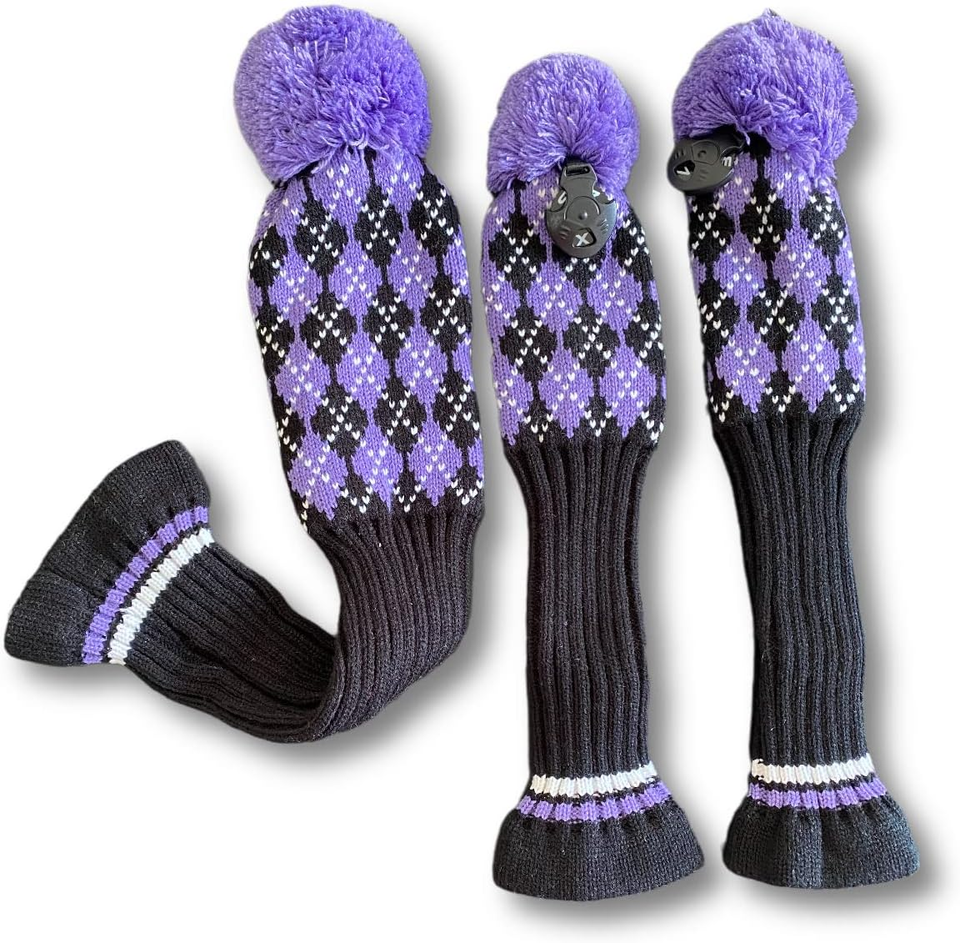 3Pcs Knit Golf Headcovers for Women Men - Club Head Covers for Driver ...