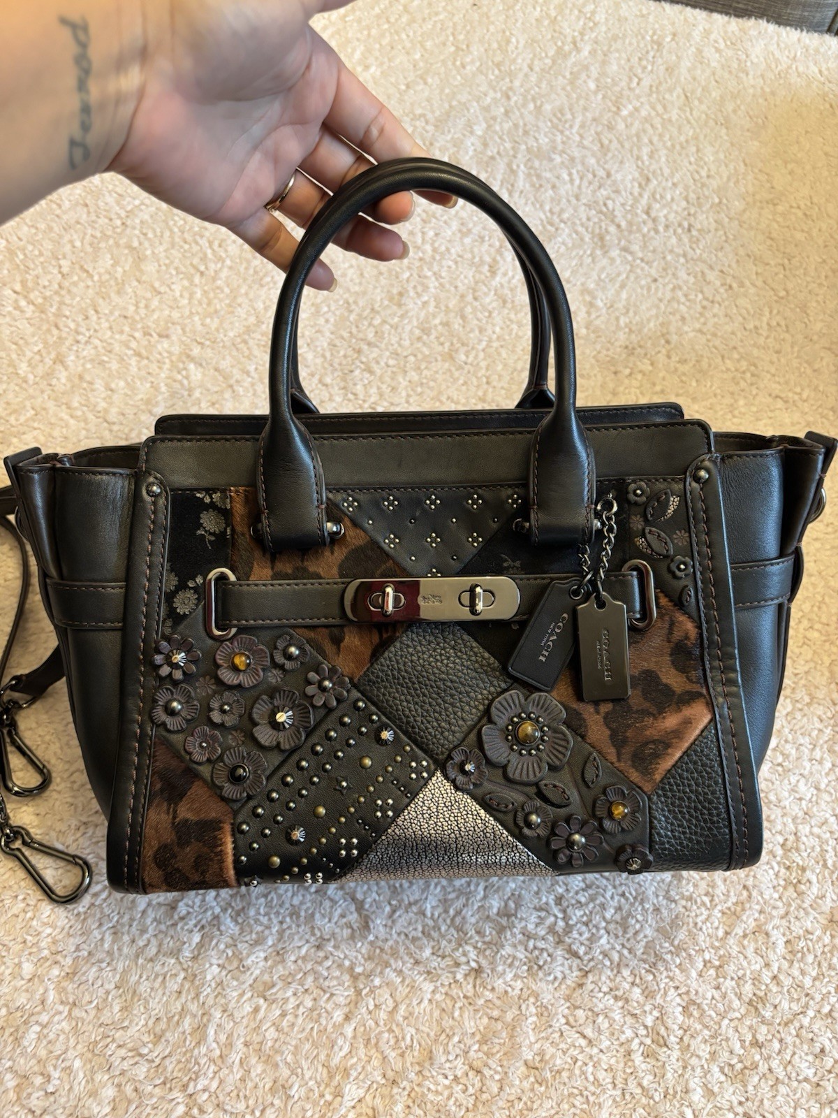 Coach 55503 quilted canyon swagger 27 satchel leather… - Gem