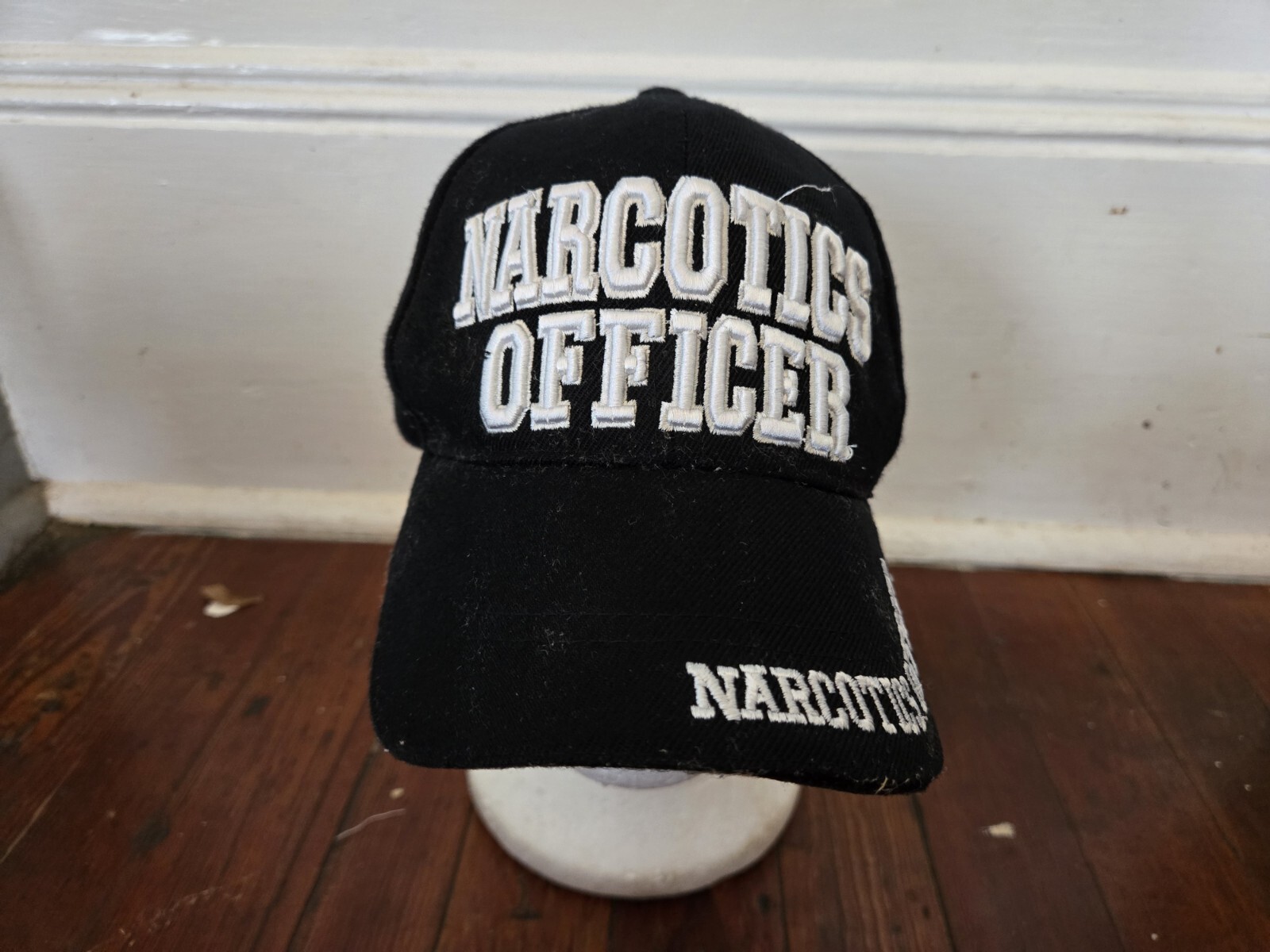 Narcotics Officer 3D Letters Black Cotton Adjustable … - Gem