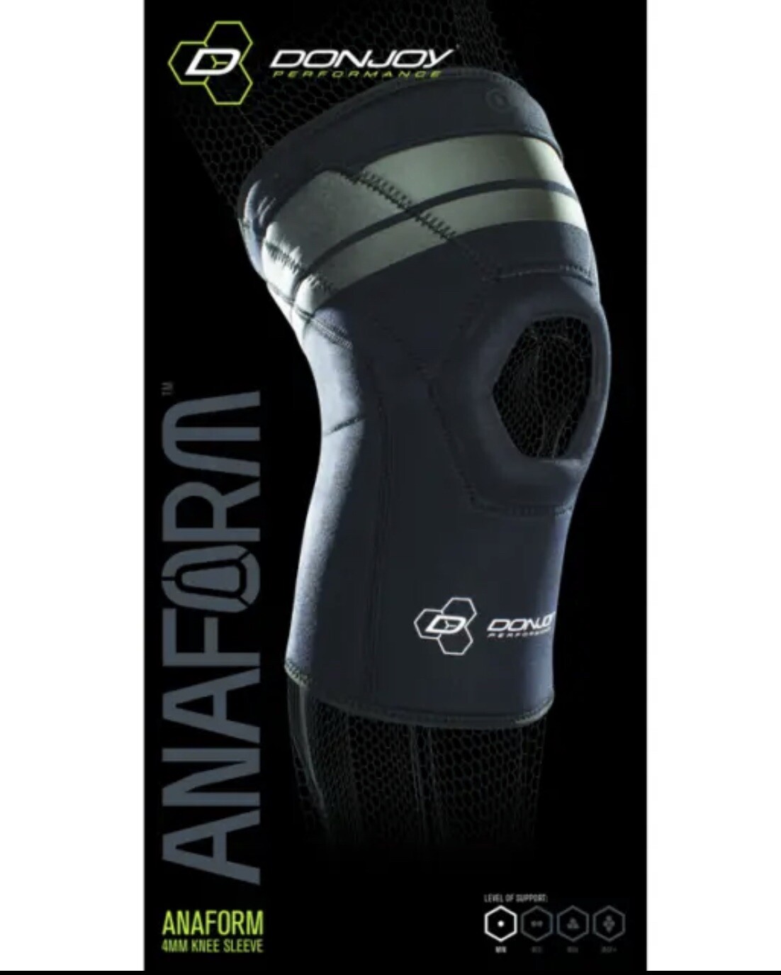 DonJoy Performance Size EXTRA LARGE Anaform 4mm Compression Knee Sleeve ...