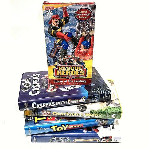 Lot of 5 VHS KIds Movies Shows Tapes Casper Toy Story Mickey Mouse ...