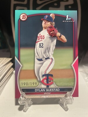 2023 Bowman Draft 1st Dylan Questad Paper Aqua Pink Gradient /199 Twins ...