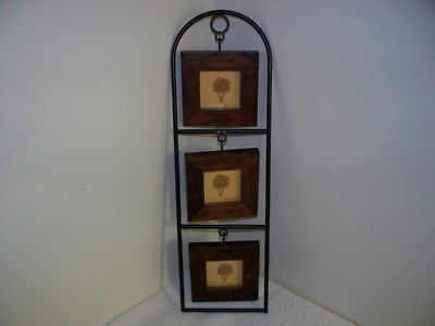 Brand New - Hanging Frame Set - 3 ( 2x2 ) Wood Frames With Metal Hanger ...