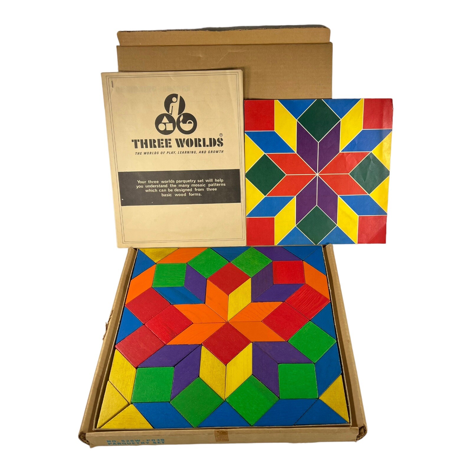 Parquetry Blocks Vintage Children’s Wooden Block Play Set By Three ...