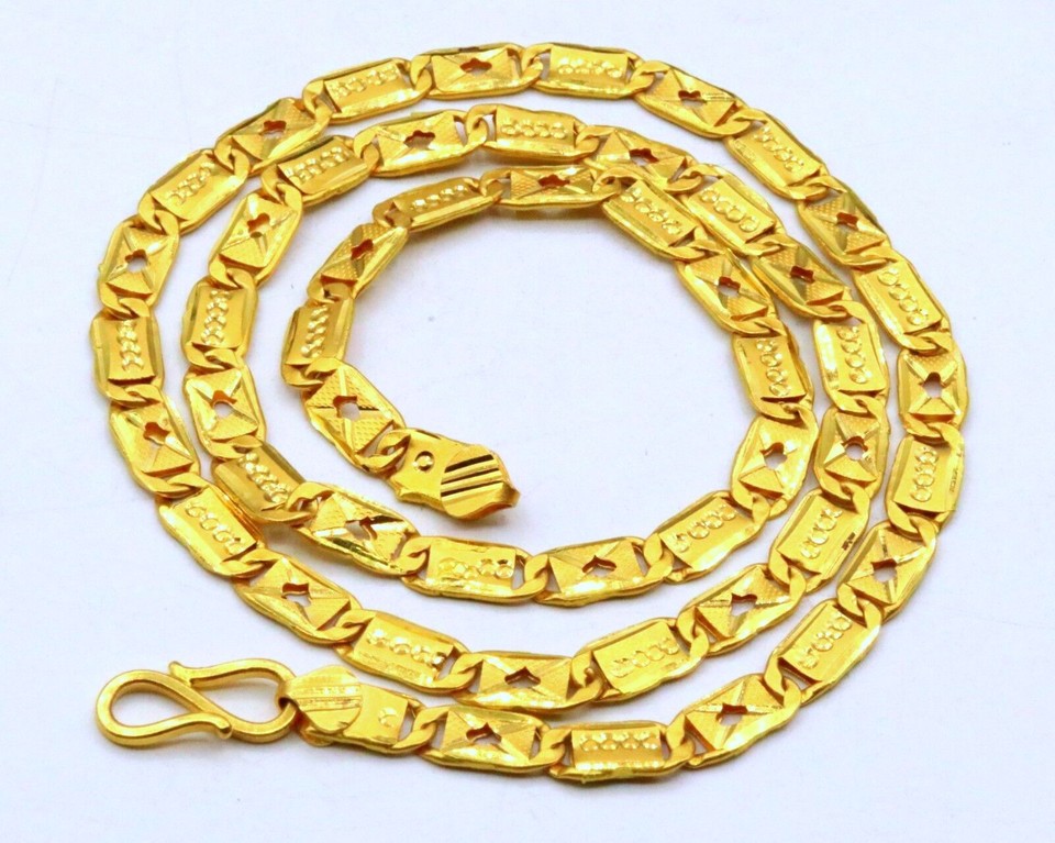 22kt yellow gold handmade Nawabi chain hallmarked chain gifting heavy ...