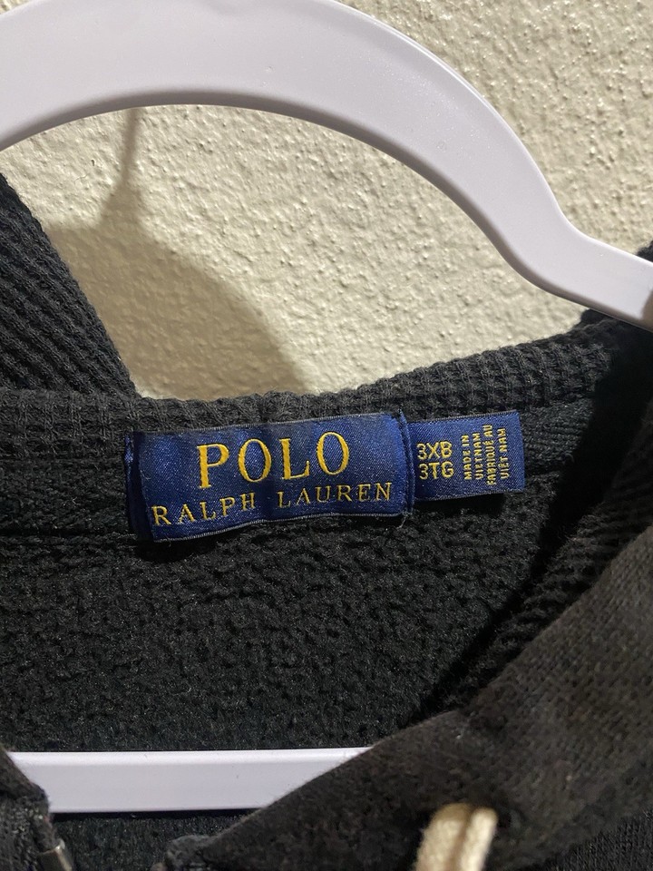 Polo Ralph Lauren Men's Black Cotton Full Zip Hoodie 3XB Big & Tall ...