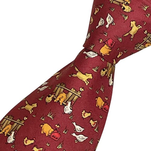 Excellent Used Salvatore Ferragamo Bordeaux Tie Farm Motif Men's | eBay