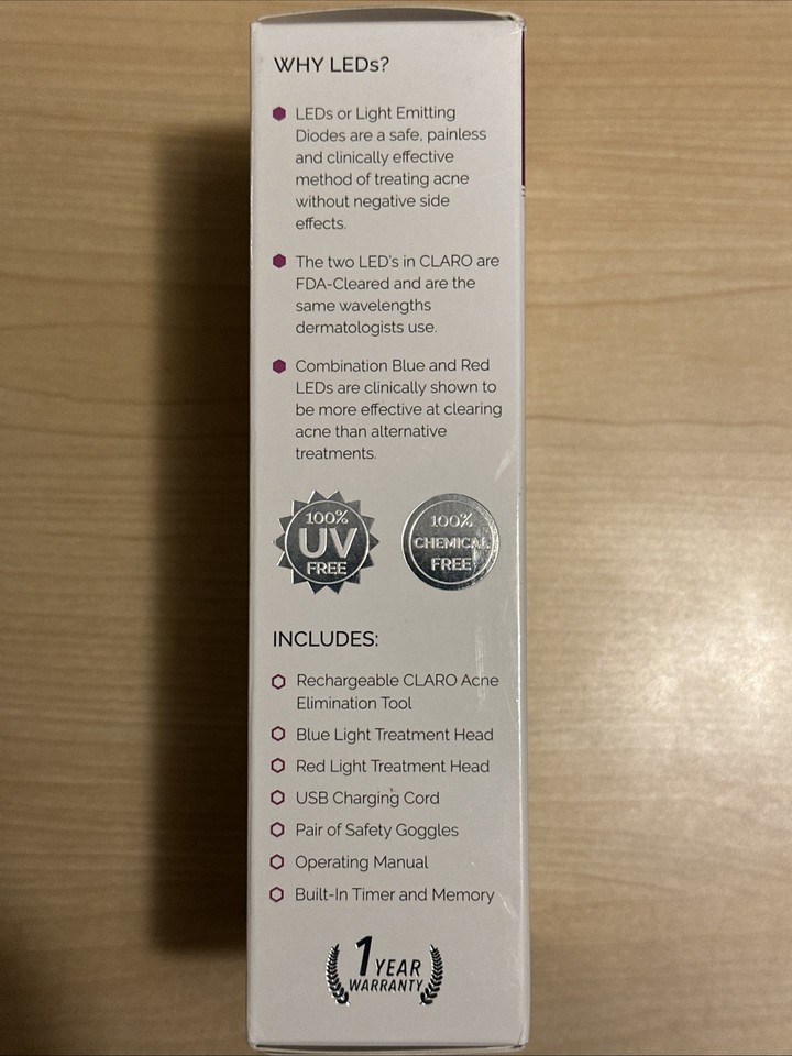 Spa Sciences CLARO LED Red & Blue Acne Treatment Light Therapy System ...