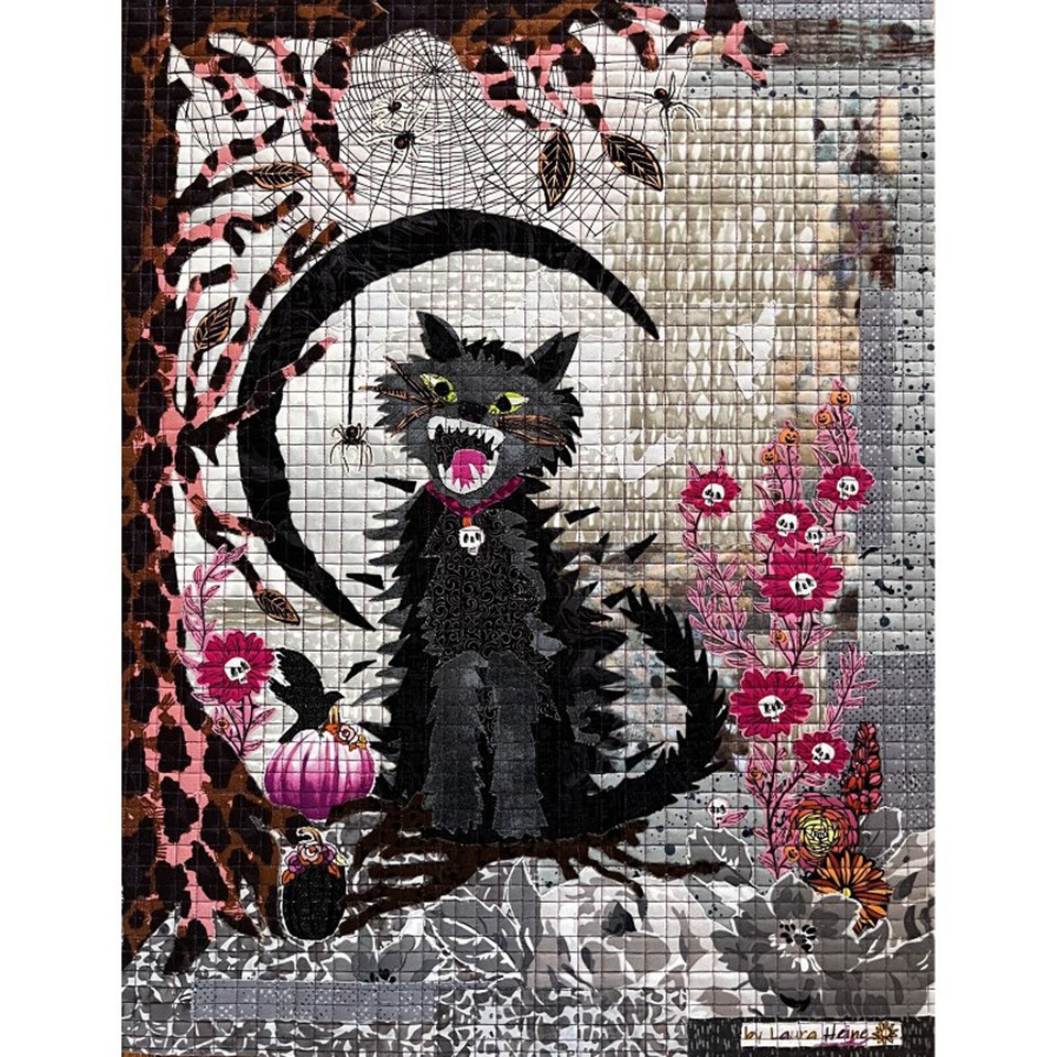 HALLOWEEN MINI CAT HOUSE PUMPKIN ~ 3 Collage Quilt Patterns by Laura ...