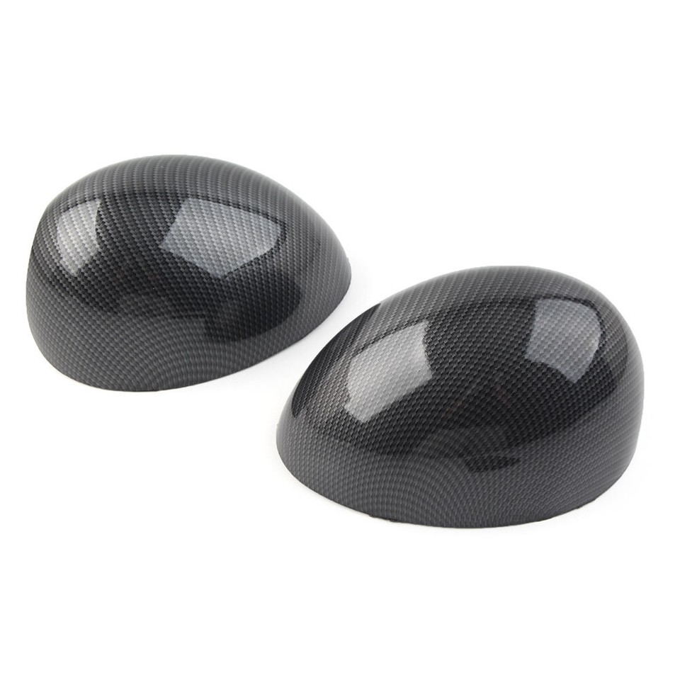 2x Carbon Fiber Look Door Wing Mirror Cover For Mini R55 R56 R57 R58 ...