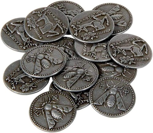 Prop coins Coin collection Silver color Ancient Greek stamp 15 pieces ...