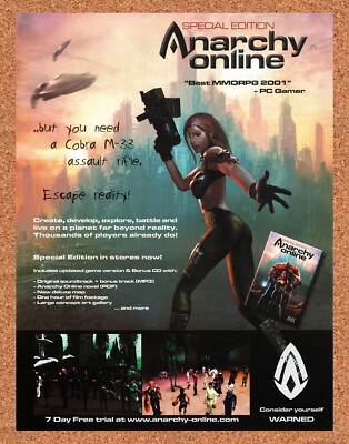 Anarchy Online PC Original 2004 Ad Authentic MMORPG Video Game Promo v1 ...