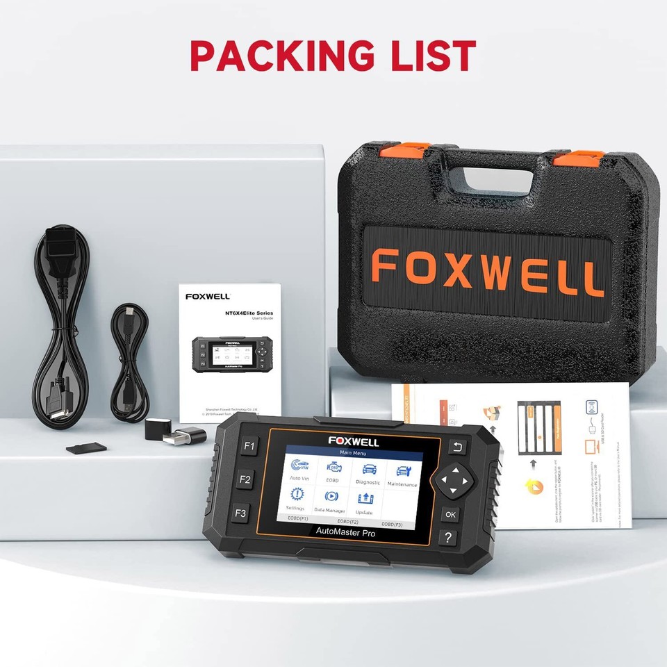 FOXWELL NT614 Elite Car OBD2 Scanner ABS SRS Engine Transmission ...
