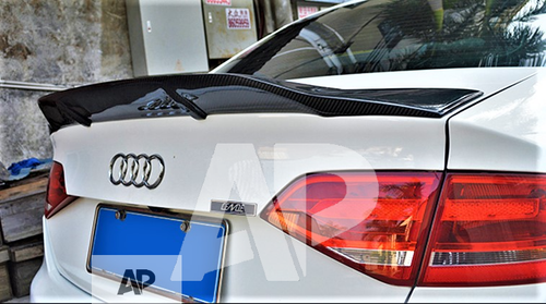 Audi A4 B8 Saloon Gloss Black Rear High Kick Ducktail Boot Spoiler Wing ...