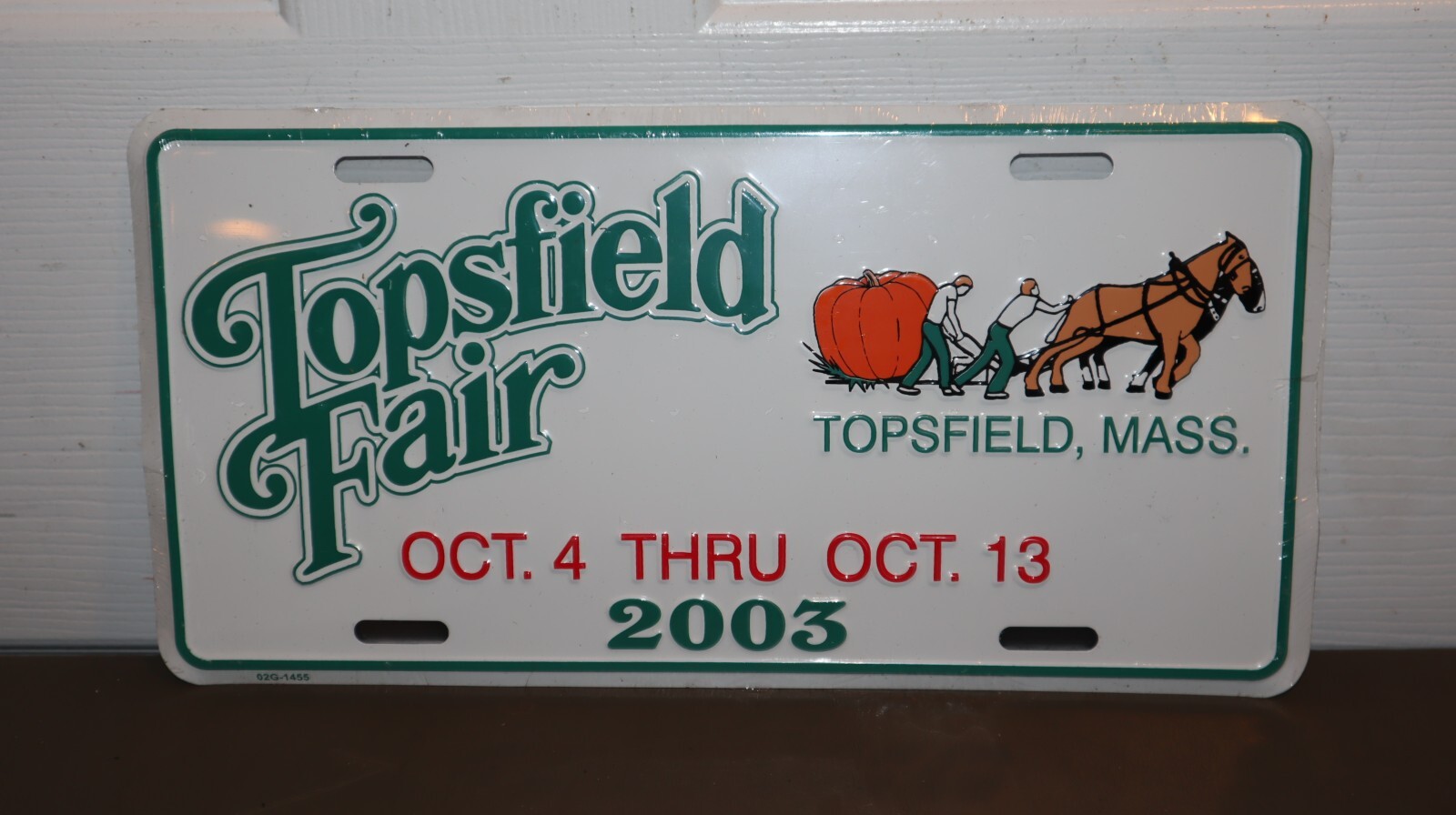 Vintage Topsfield Fair Massachusetts MA Mass 2003 Souvenir License ...