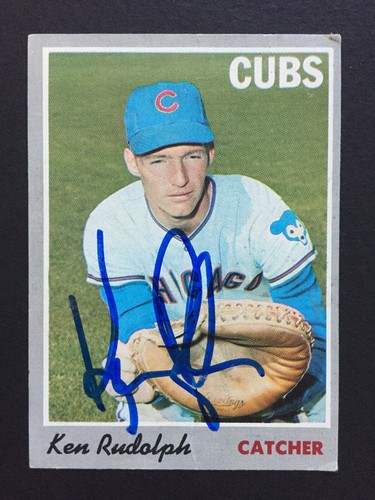 Ken Rudolph Cubs signed 1970 Topps Baseball card #46 Auto Autograph 2 ...