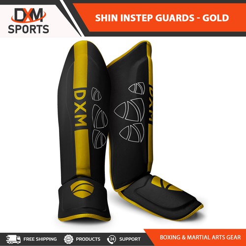 DXM SPORTS Shin Instep Protector MMA Leg Foot Pad Muay Thai Kickboxing ...