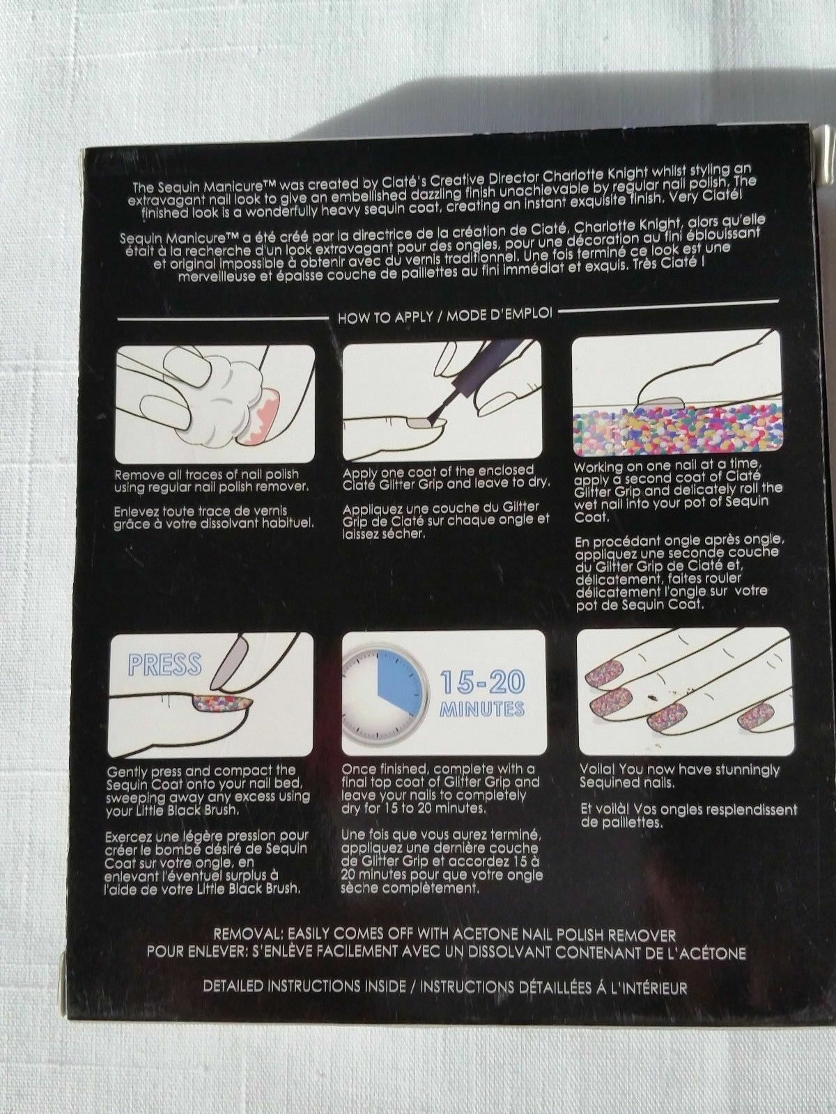 CIATE Sequined Manicure Kit HARLEQUIN Sequin Glitter Grip Polish Nail ...