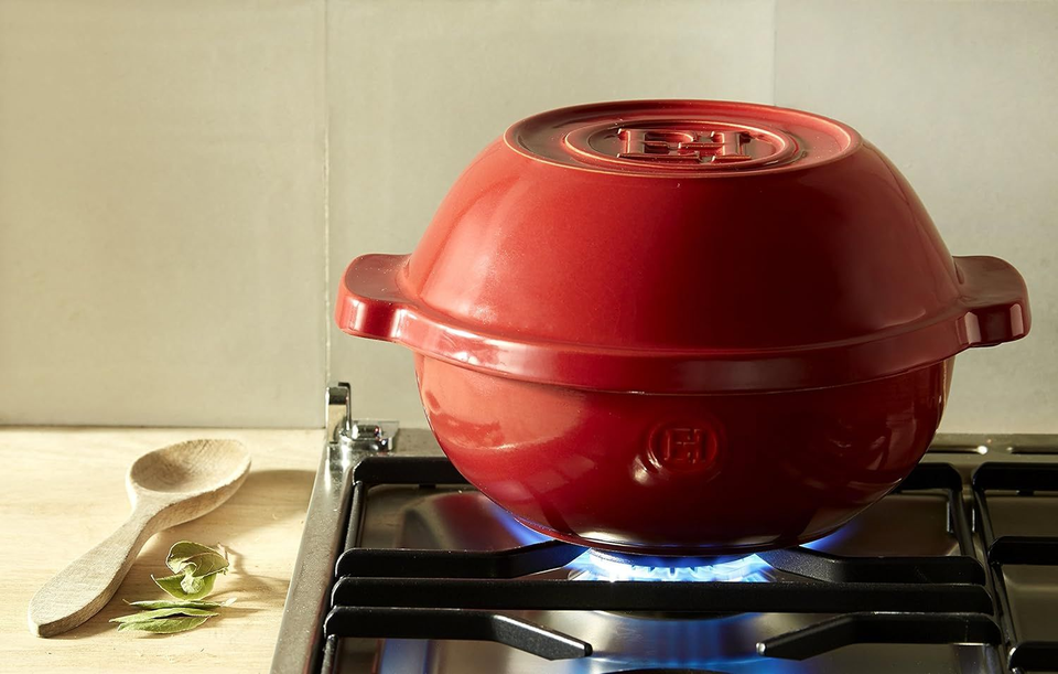 Emile Henry Ceramic Bread/Potato Cooker | Burgundy | eBay