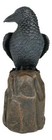 Large Dark Raven on Large Rock Platform Resin Statue Figurine 8" Height ...