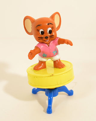 1989 Jerry Mouse on Drum Stool 3" Turner PVC Action Figure Tom & Jerry ...
