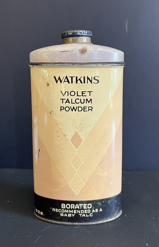 J R Watkins Violet Talcum Powder Tin Some Wear Winona Minnesota 8oz | eBay