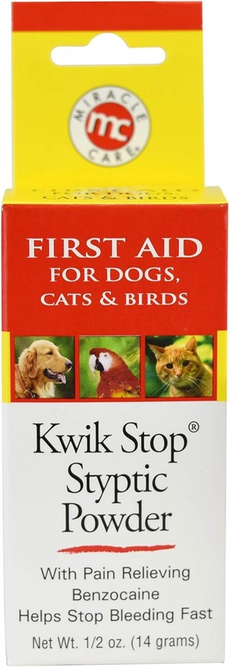 Kwik Stop Styptic Powder for Dogs, Cats and Birds, Fast-Acting Blood ...
