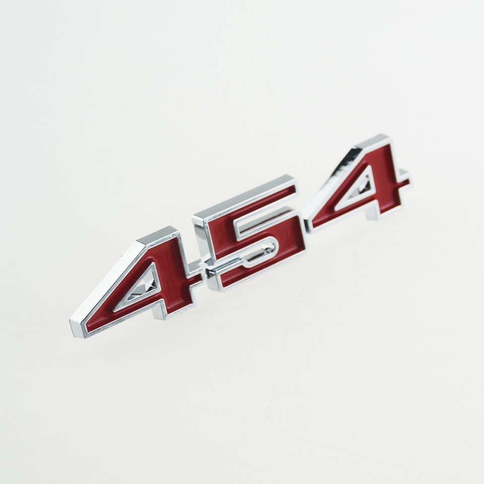 2Pc Red Chrome 1970-1974 SS 454 Chevelle El Camino 454 Fender Badges ...