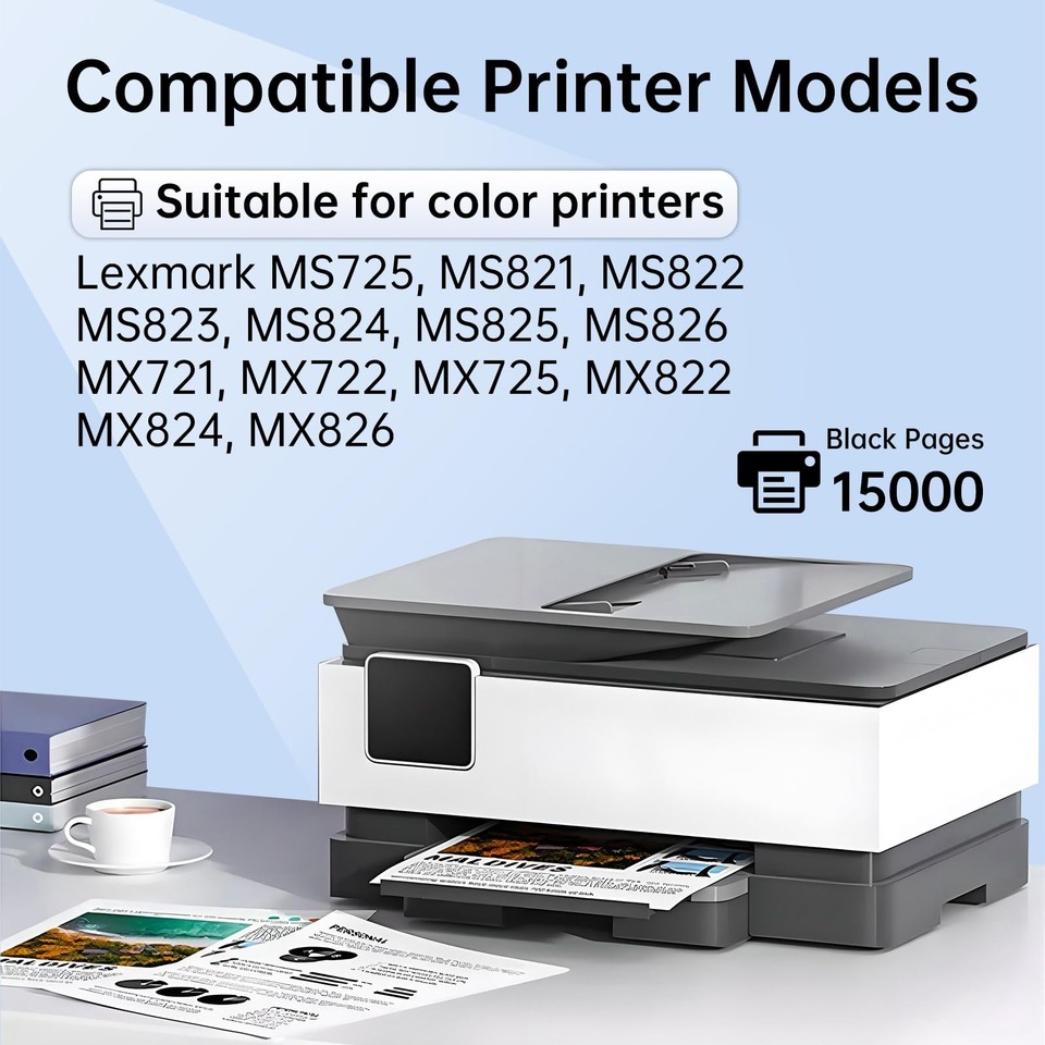 58D1H00 Toner Cartridges High Yield (with Chip) Compatible with Lexmark ...