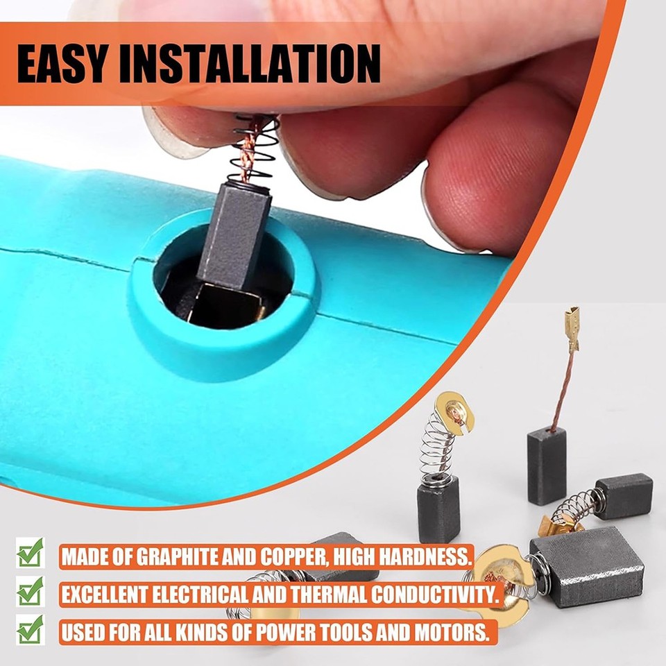 54Pcs Graphite 11Sizes Electric Motor Carbon Brushes Replacement For ...
