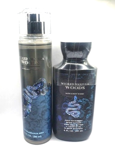BATH BODY WORKS WICKED VANILLA WOODS FINE FRAGRANCE MIST SPRAY & BODY ...
