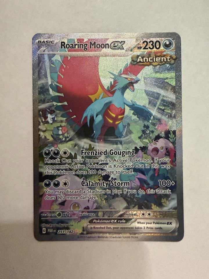 Roaring Moon ex 251/182 Illustration Rare NM Pokémon TCG Paradox Rift ...