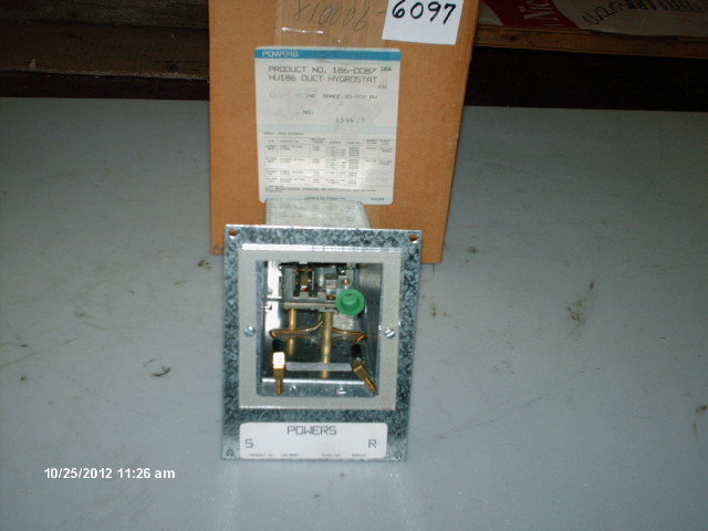 Powers HU186 Duct Hygrostat Mod #039418 Product #186-0087 20-90% RH ...