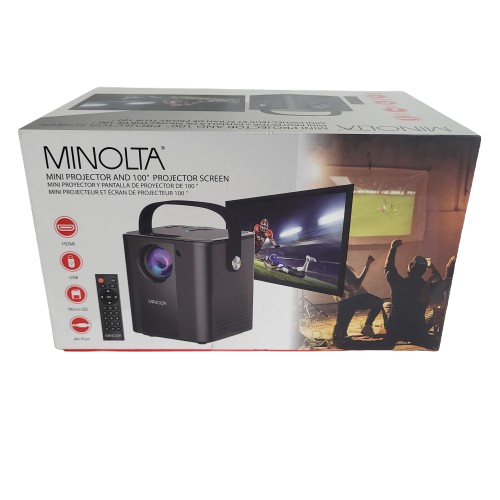 Minolta MN674 Portable Projector Bundle Pack With 100 Inch Screen ...