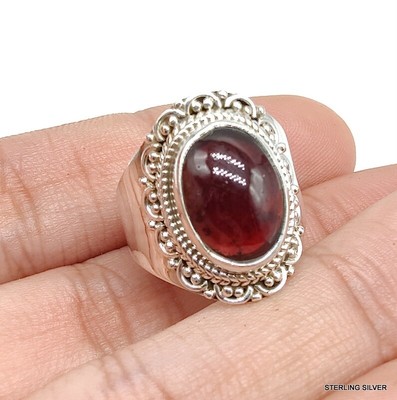 Garnet Gemstone 925 Sterling Solid Silver Exotic Vintage Beautiful All ...