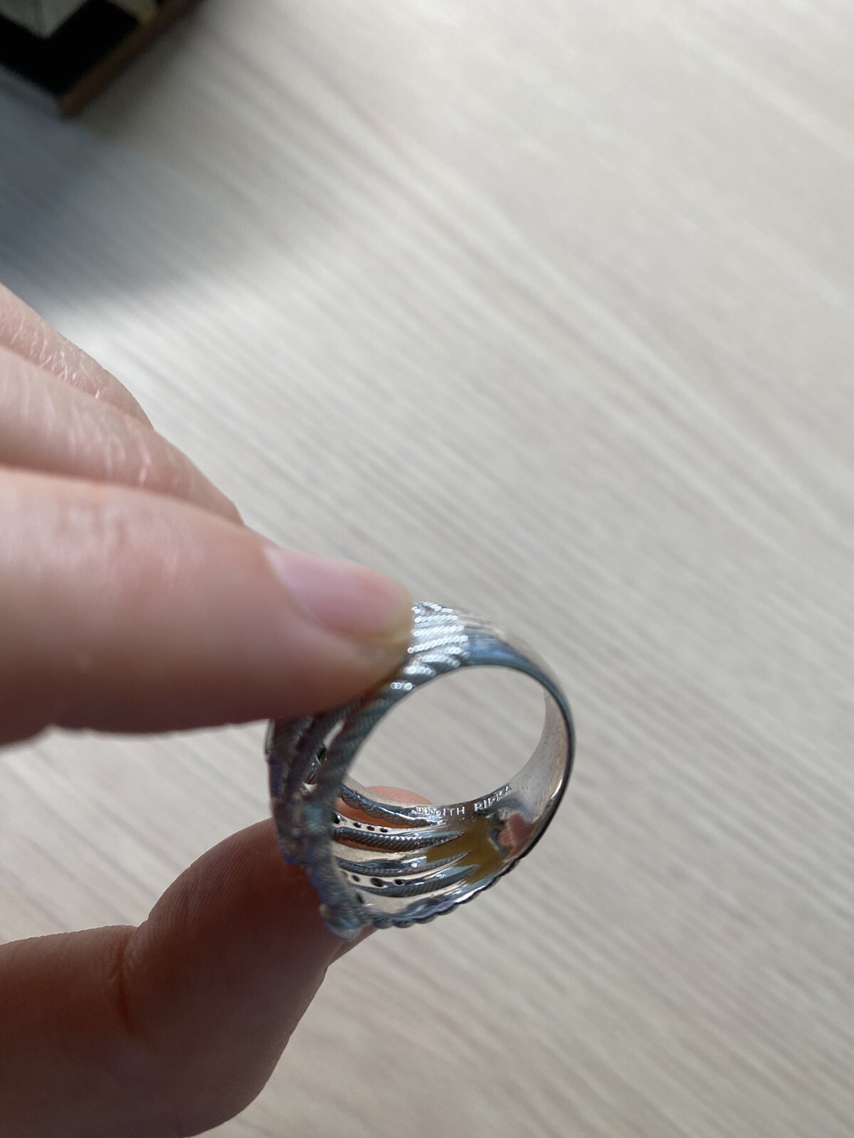 Judith Ripka Multiband Green CZ Sterling Silver Ring … - Gem