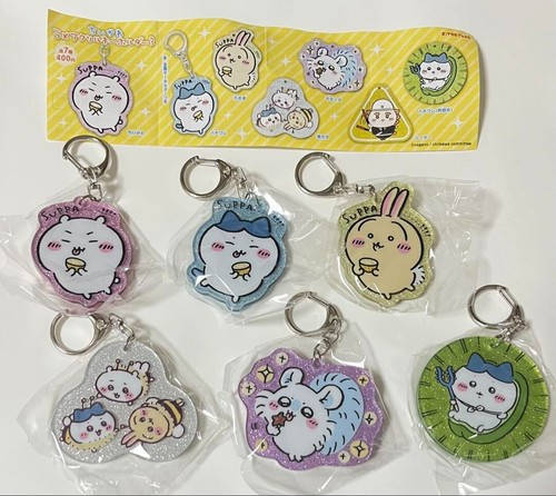 Chiikawa Glitter Acrylic Keychain 3 set of 6 Hachiware Rabbit Usagi ...