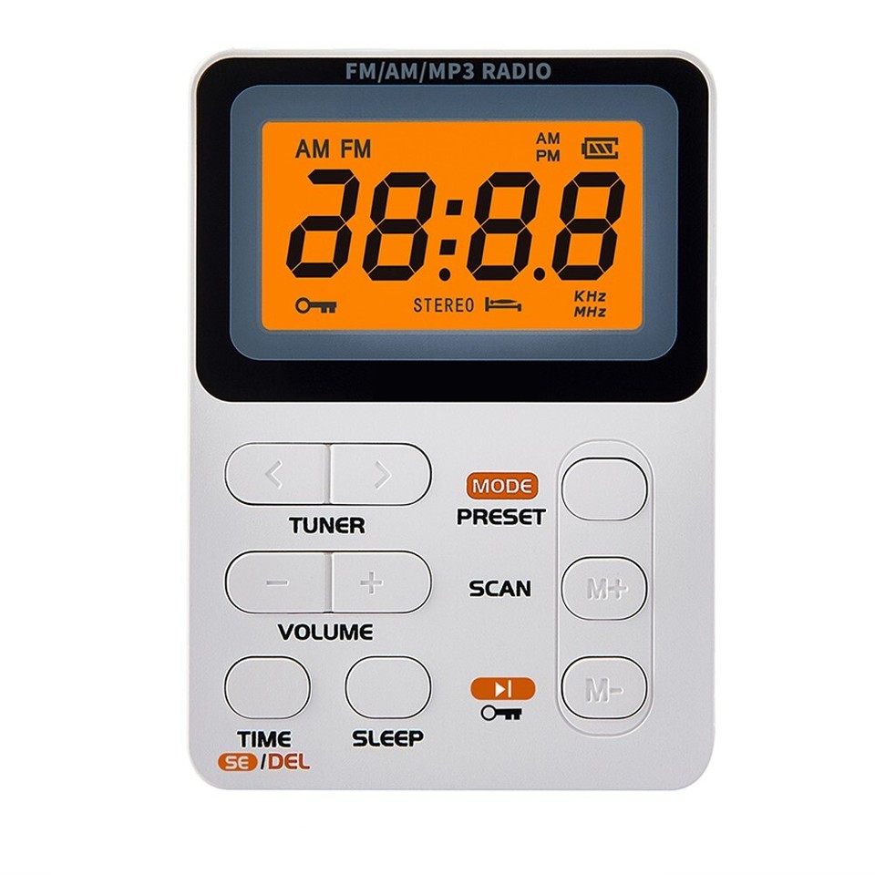 Portable AM/FM Pocket Radio Mini Walkman Digital LCD Screen with 3.5mm ...