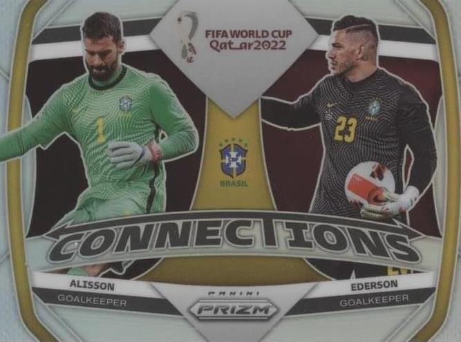 2022 Panini Prizm World Cup Qatar - Connections Ederson, Alisson Becker #16 Silver Prizm for ...