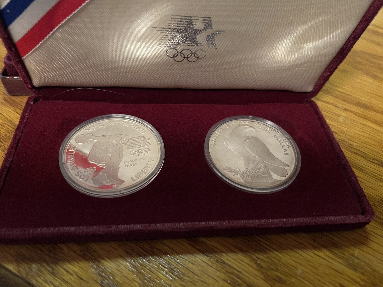 1983 /1984 Olympic Silver Dollars Proof S Mint .9 Fine Silver U.S.coins ...